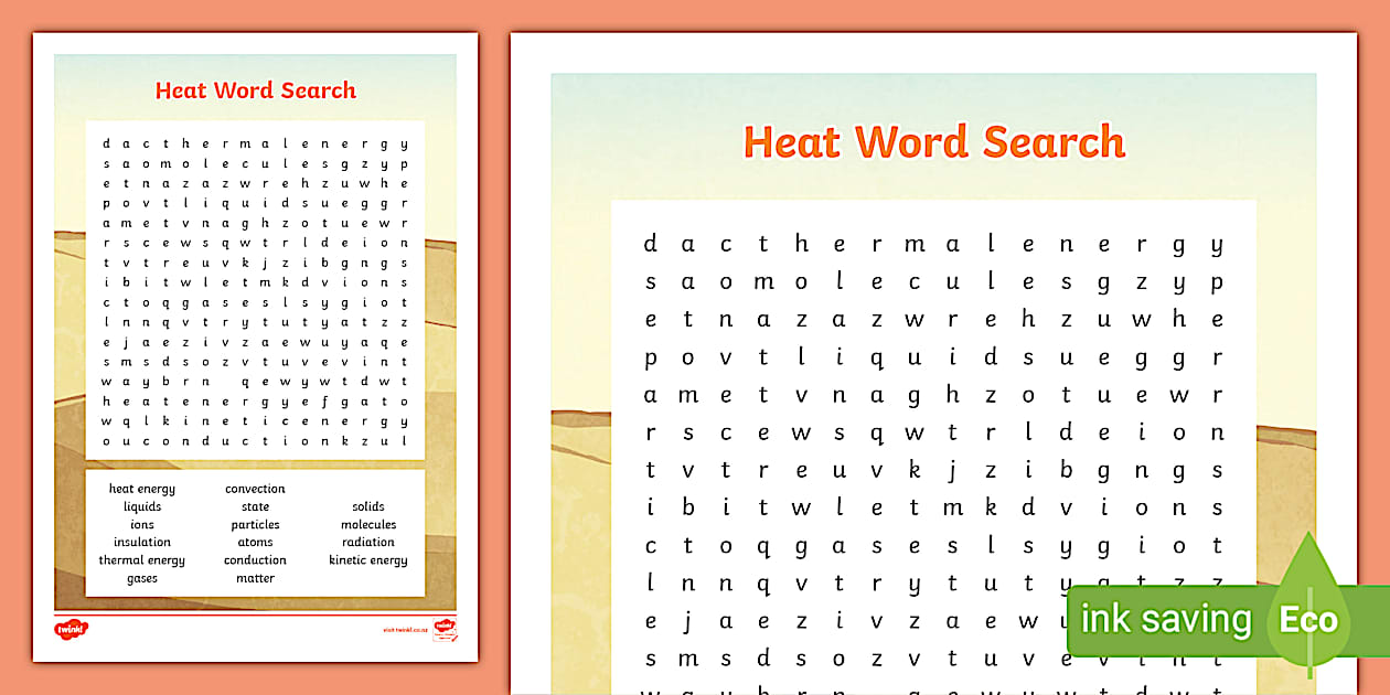 Heat-Themed Word Search (teacher made) - Twinkl