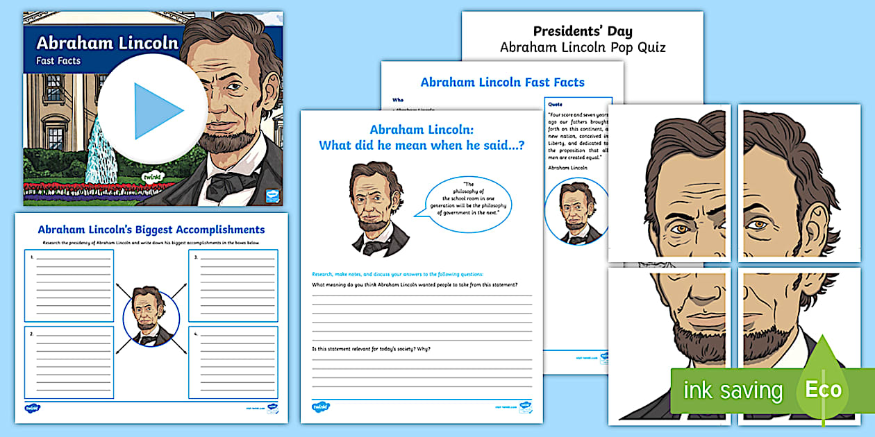 Abraham Lincoln Teaching Pack Activity for Kids | Twinkl