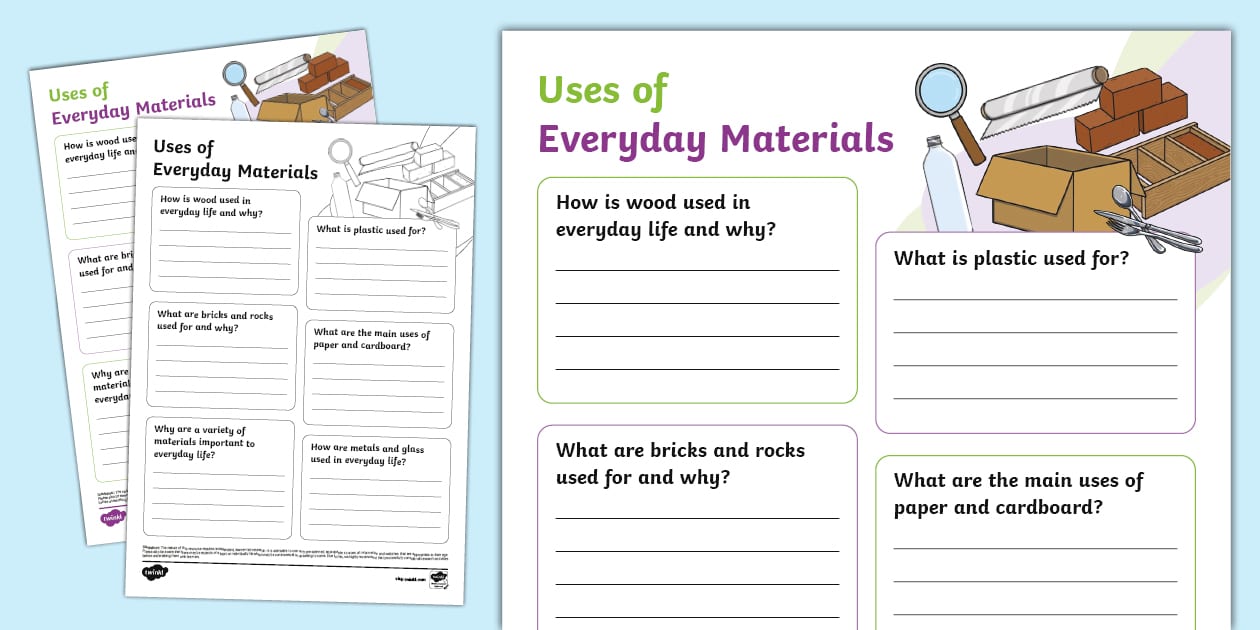 Uses of Everyday Materials Fact File Template