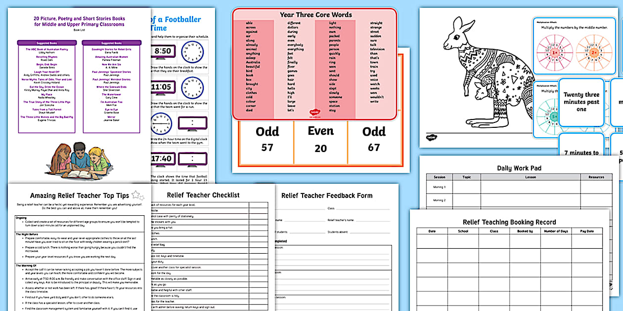 Year 3 Week 2 Relief Teacher Resource Pack (Teacher-Made)