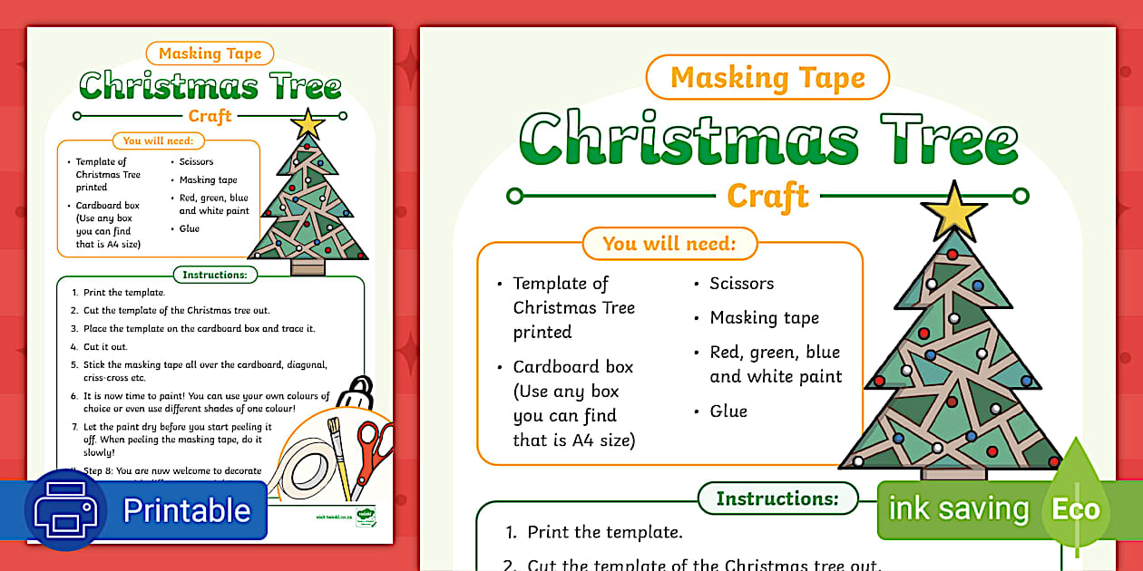 Christmas Tree Activity with Masking Tape (teacher made)