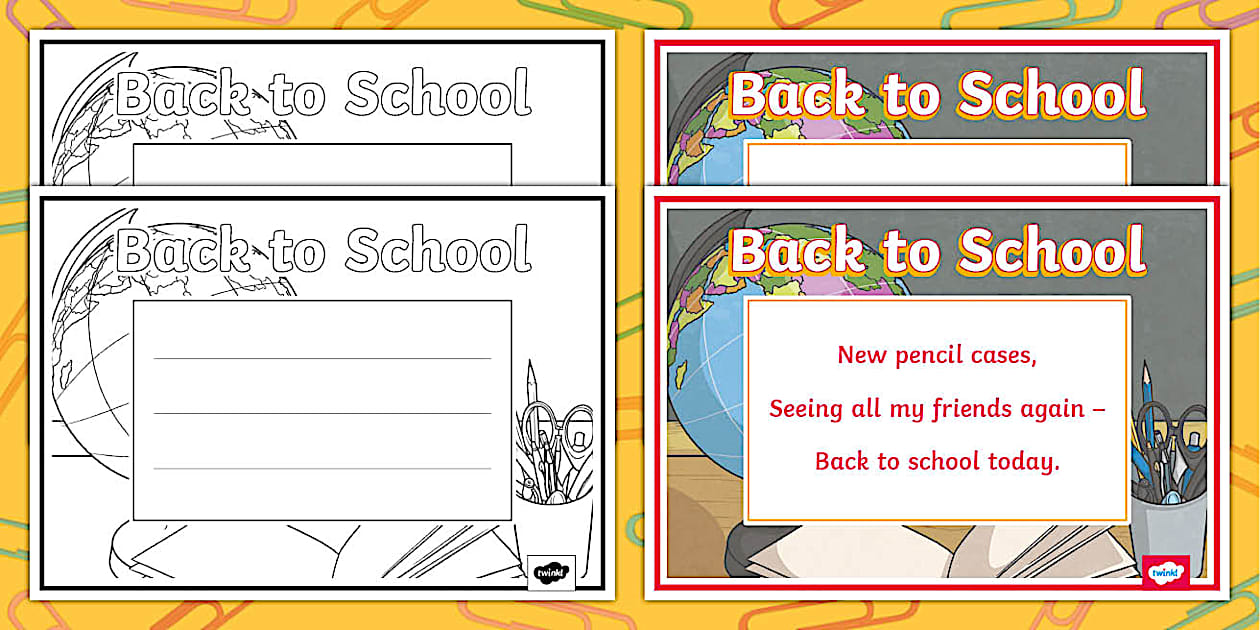 Back to School Haiku Poetry Template