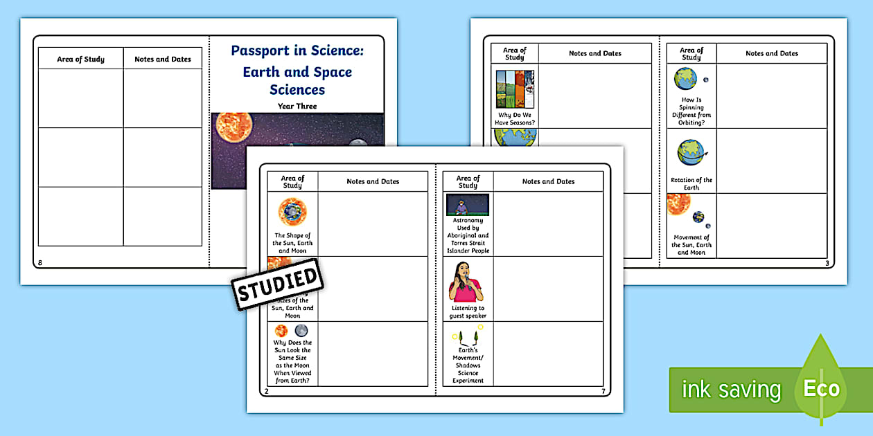 Year 3 Earth and Space Sciences Passport Booklet - Twinkl