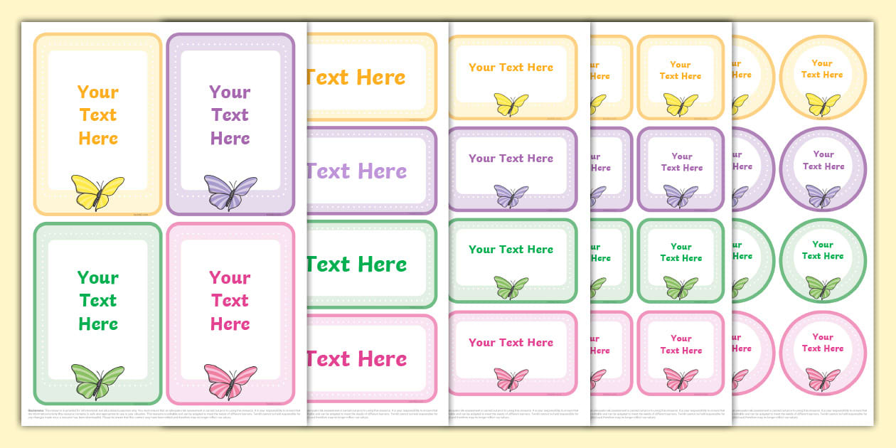 Butterfly Labels for Classroom Organisation - Twinkl