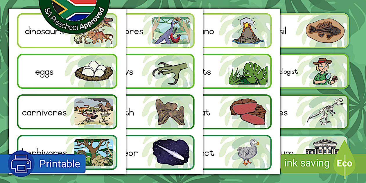 Dinosaur Word Cards (teacher made) - Twinkl