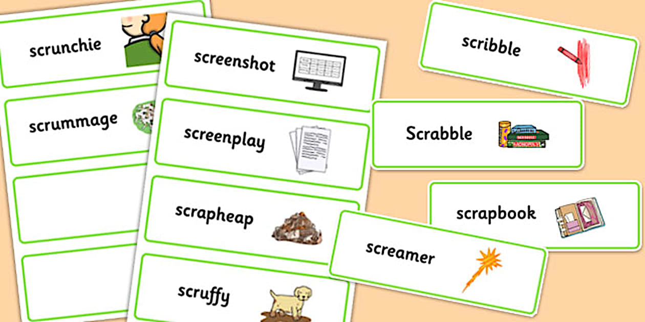 2 Syllable SCR Word Cards (teacher made) - Twinkl