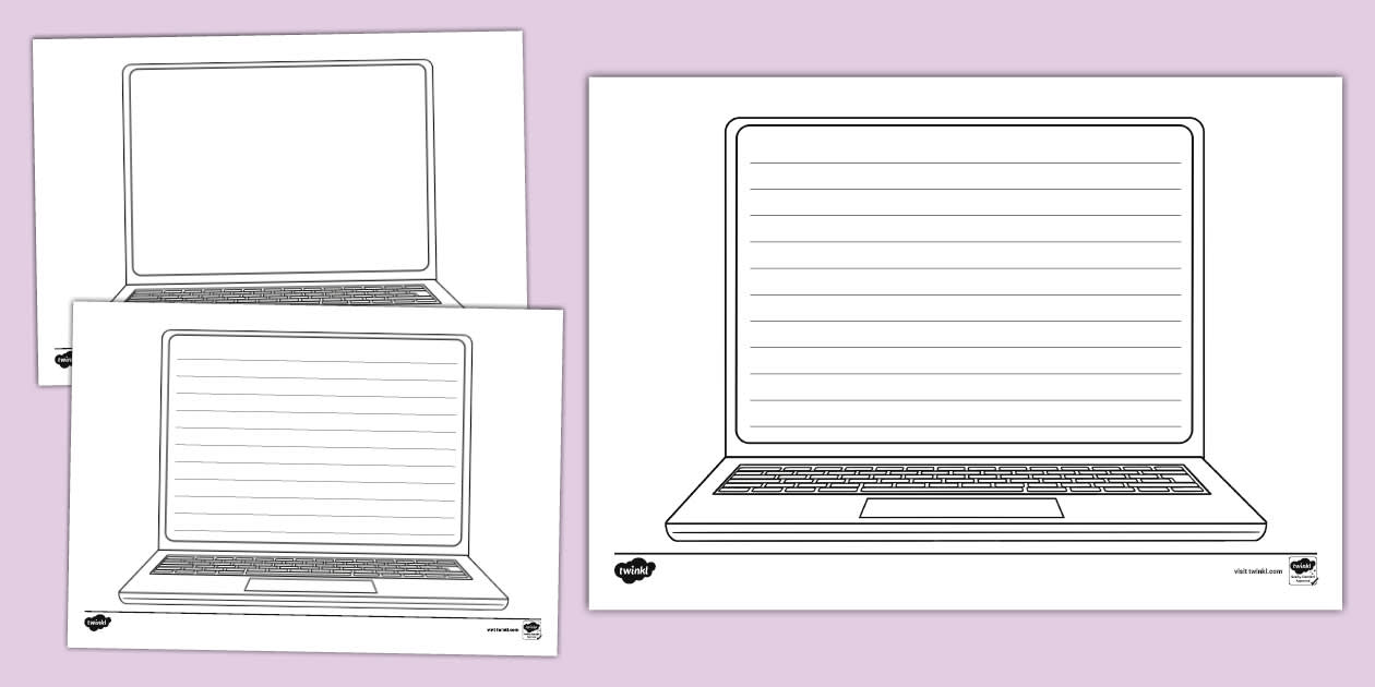 Laptop Screen Writing Template - Twinkl English - Twinkl