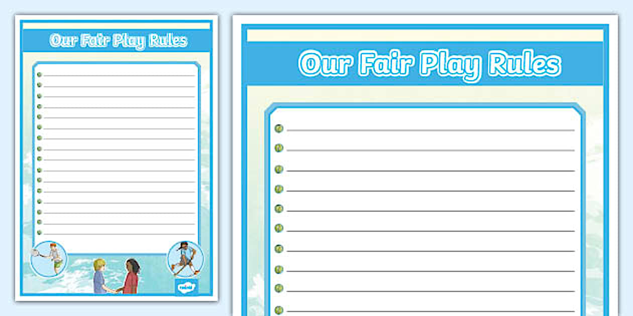 Fair Play Poster Worksheet - KS2 (teacher made) - Twinkl