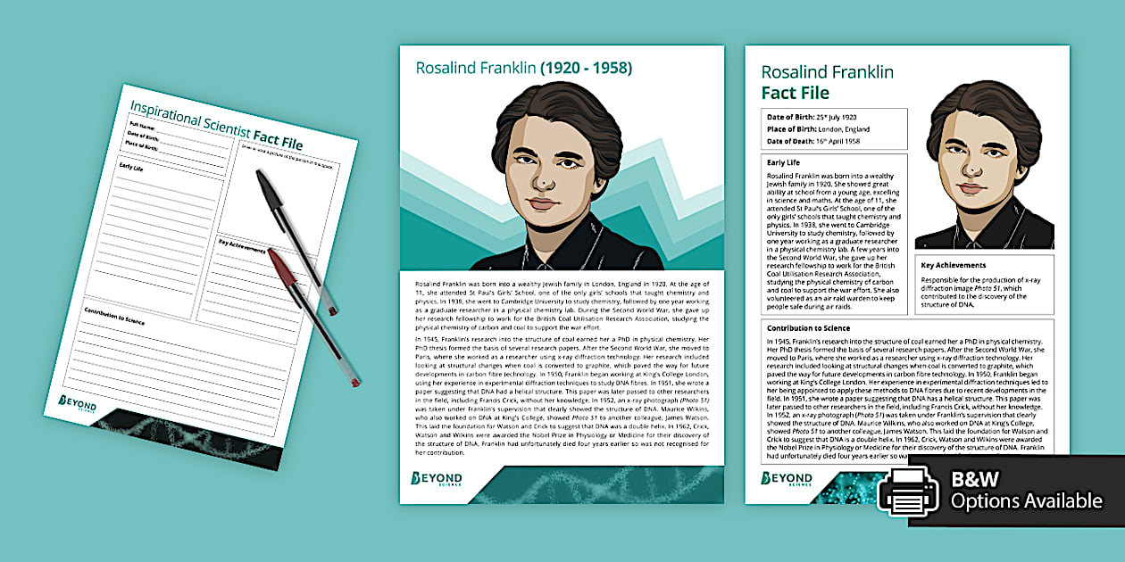Rosalind Franklin Poster and Fact File - Twinkl