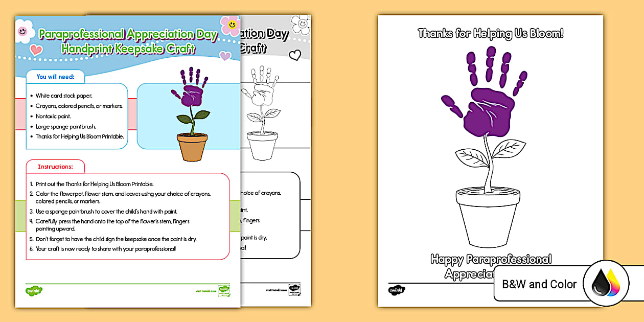 Paraprofessional Appreciation Handprint Keepsake | Twinkl US