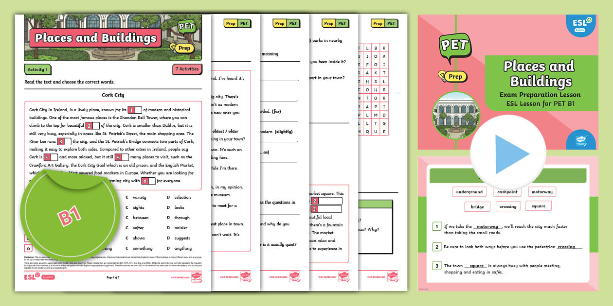 B1 PET Prep Lesson - Places and Buildings {Twinkl} - Twinkl