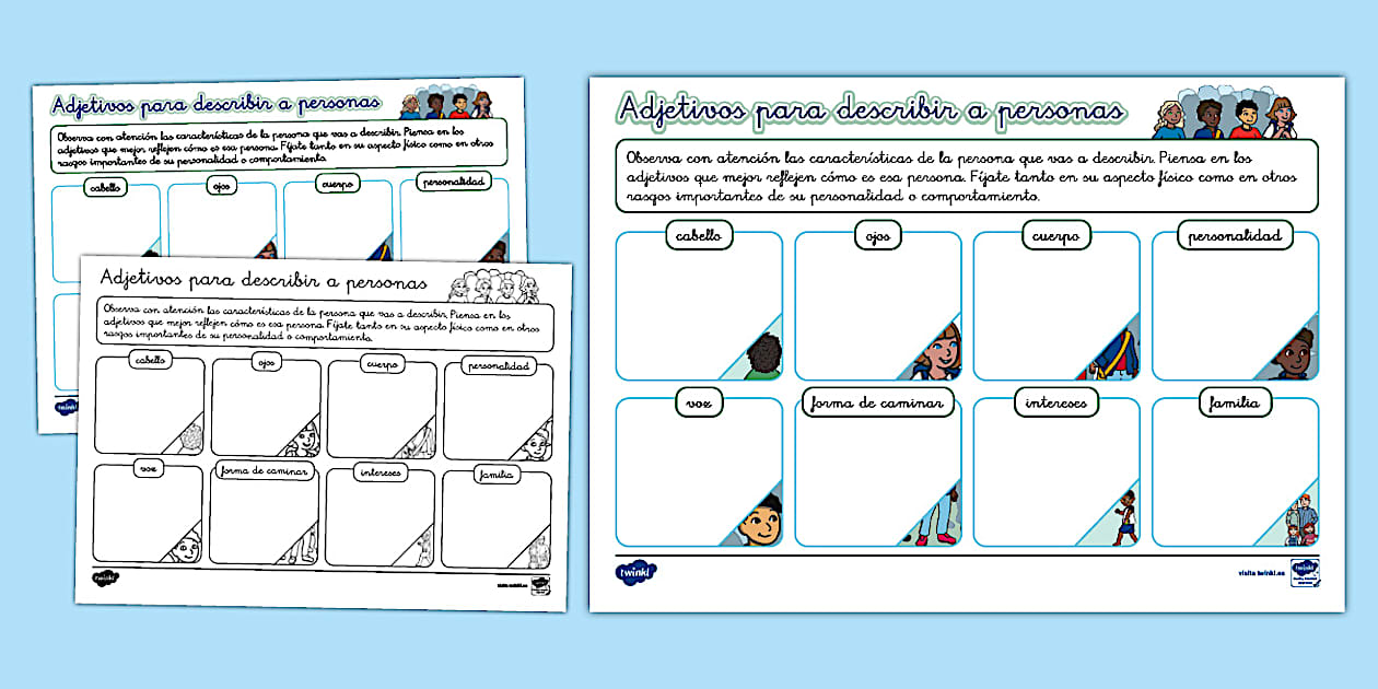 Ficha de actividad: Adjetivos para describir a personas