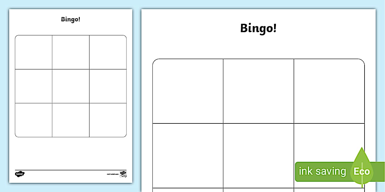 👉 Blank Bingo Grid Template (teacher made) - Twinkl