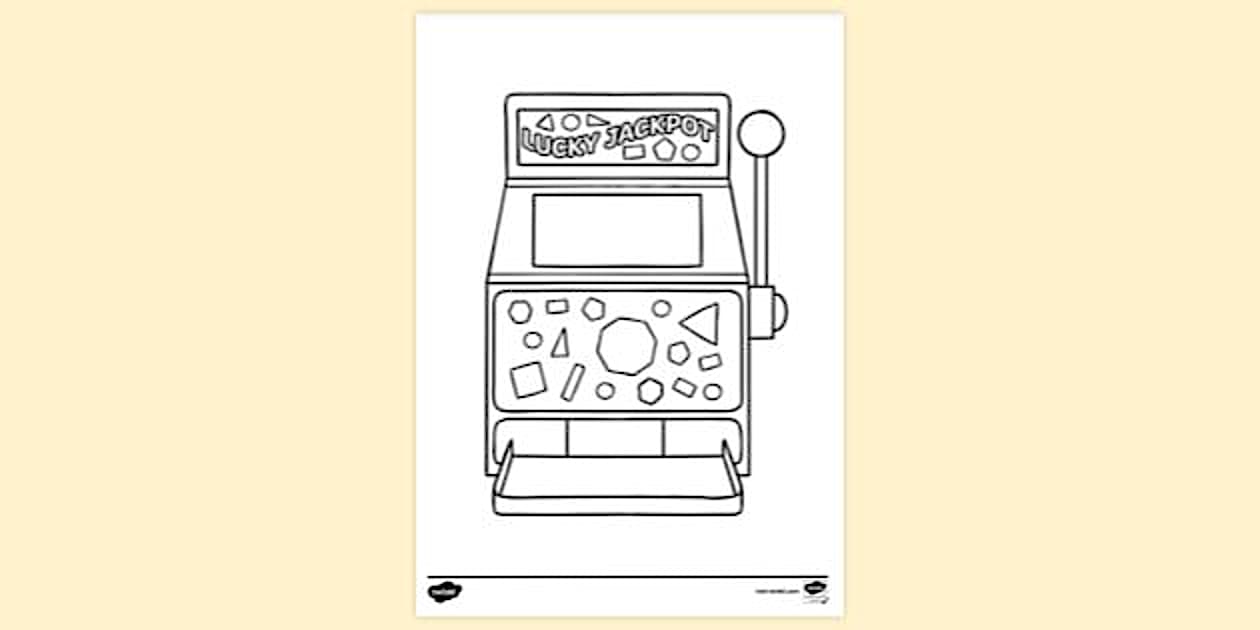 One Armed Bandit colouring sheet Colouring | Colouring Sheets