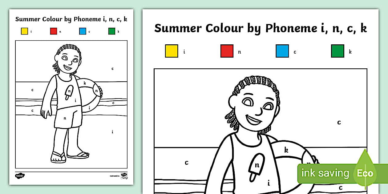 Summer Colour by Digraph: ai, oa, ee, or. (Teacher-Made)