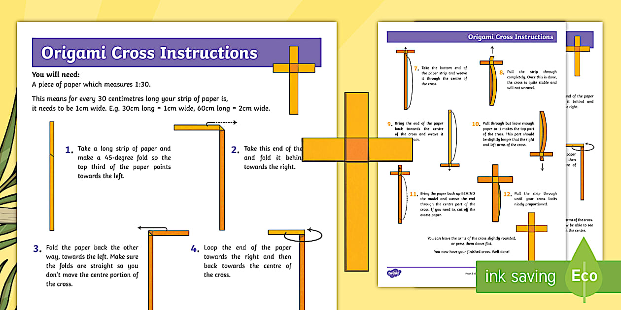 Black and White Origami Cross Activity (teacher made)