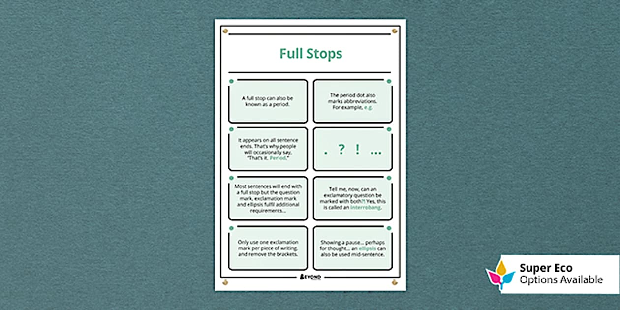Full Stop Display Poster (teacher made) - Twinkl