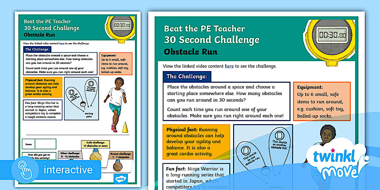 Home Learning PE Challenge - Beat the PE Teacher - Twinkl