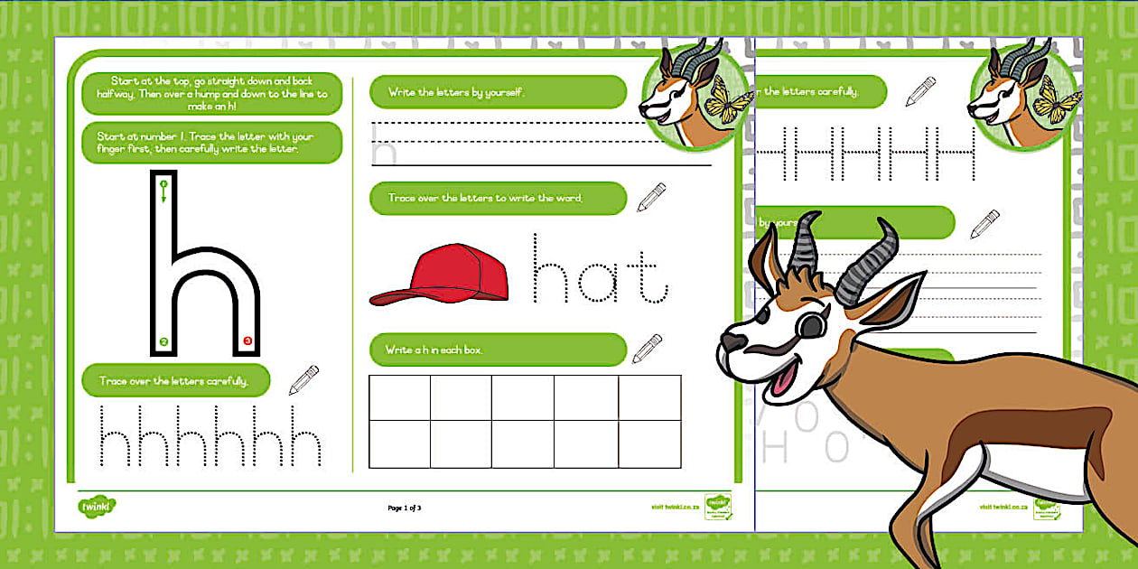 Grade 1 Letter Formation Mats - Hh (teacher made) - Twinkl