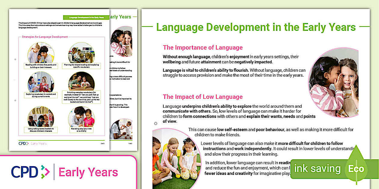 Language development in the kindergarten handout - CPD