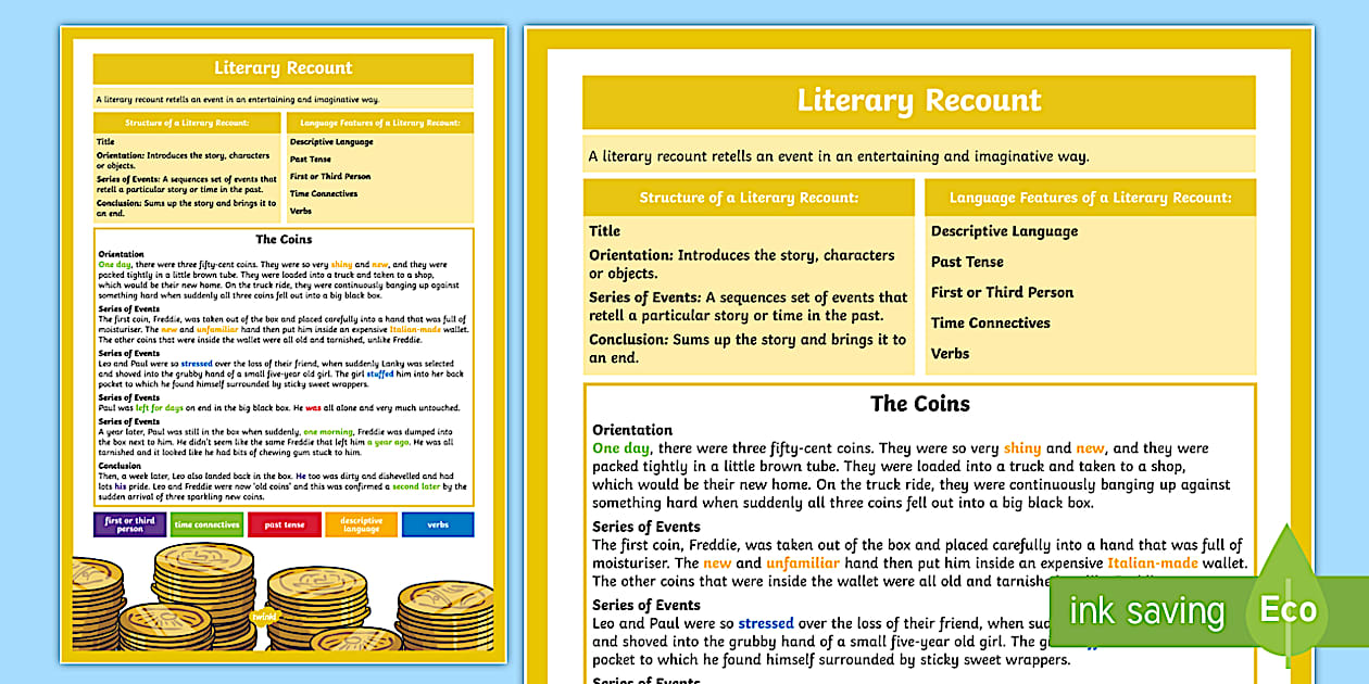 Literary Recount with Annotations A4 Display Poster - Twinkl