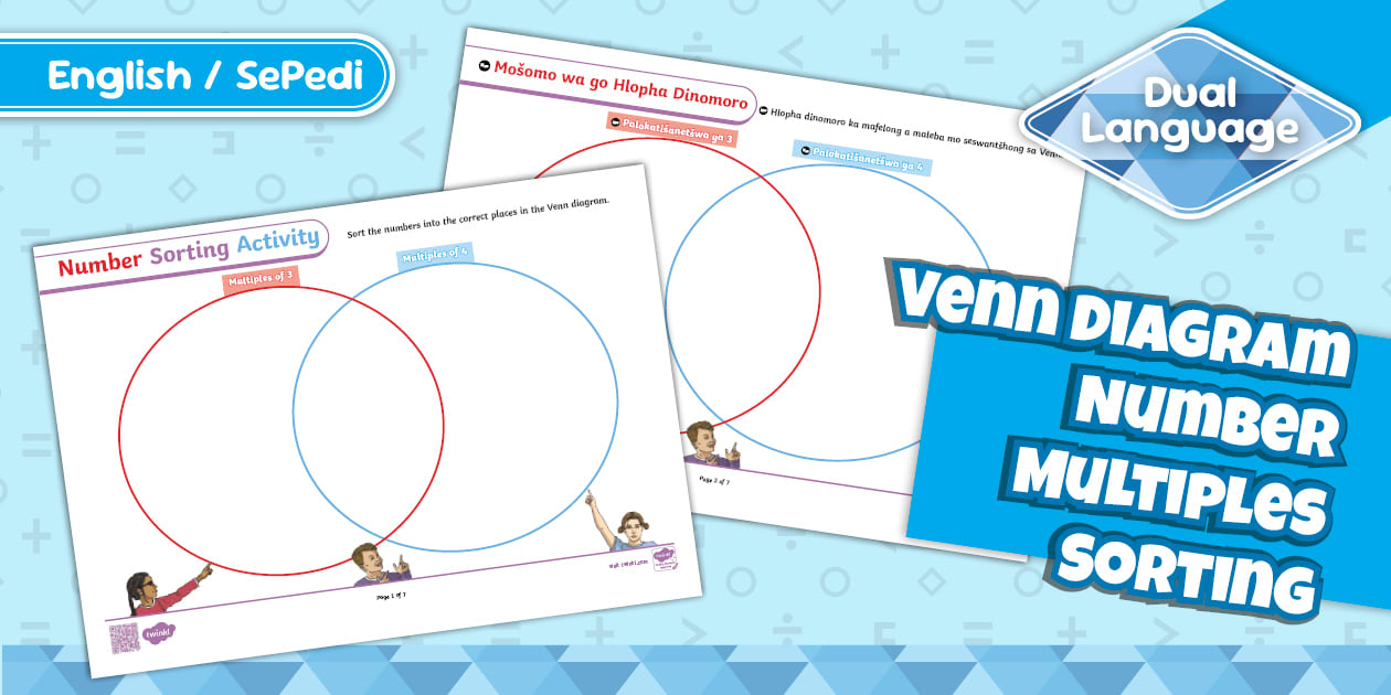 Grade 4 Maths Venn Diagram Number Multiples Sepedi/Eng