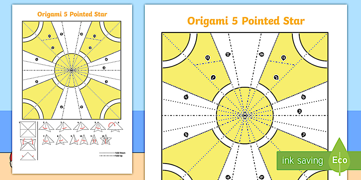 Simple Origami Christmas Star Paper Craft (teacher made)