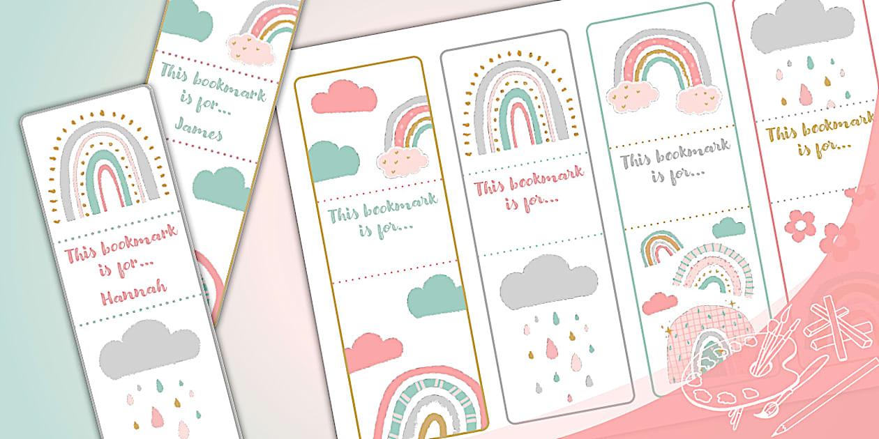 Muted Rainbow-Themed Editable Bookmarks | Twinkl Art Gallery