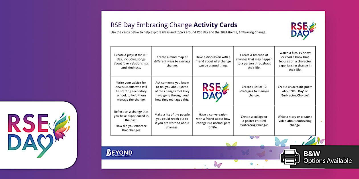 FREE! - Embracing Change Activity Cards | RSE Day - Twinkl