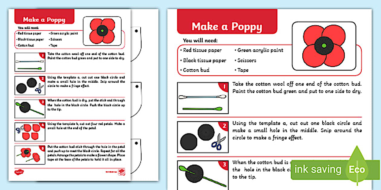 How to Make a Poppy - Making Poppies KS2 Activity Resources