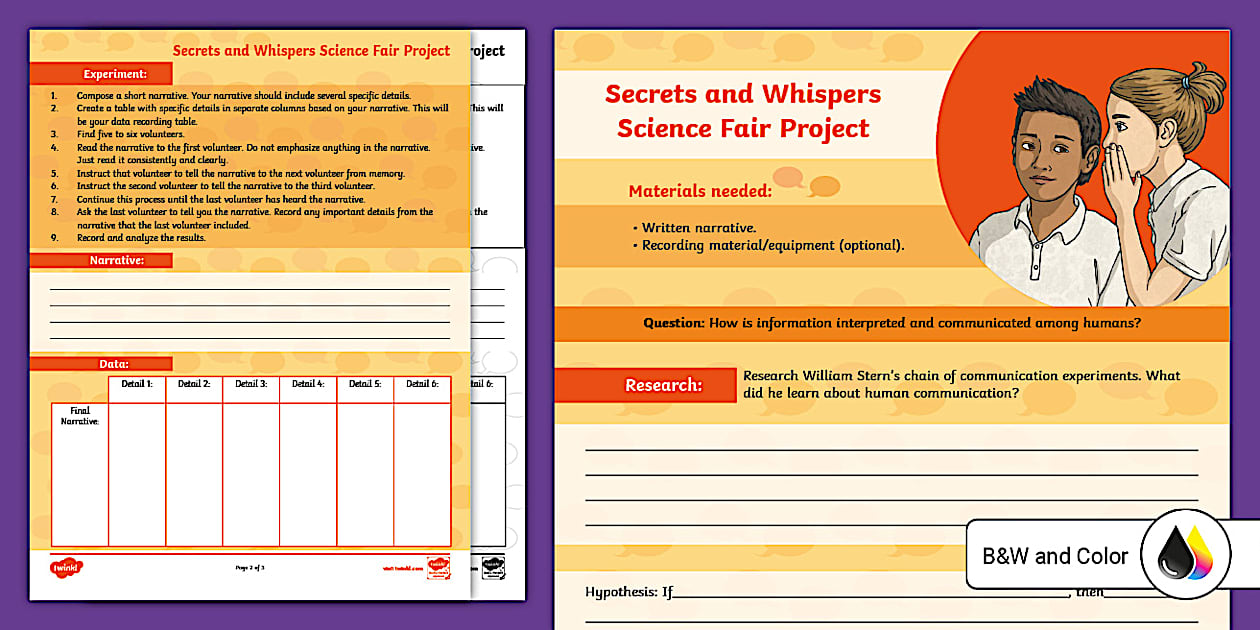 Can You Keep a Secret | Science Project | Twinkl USA