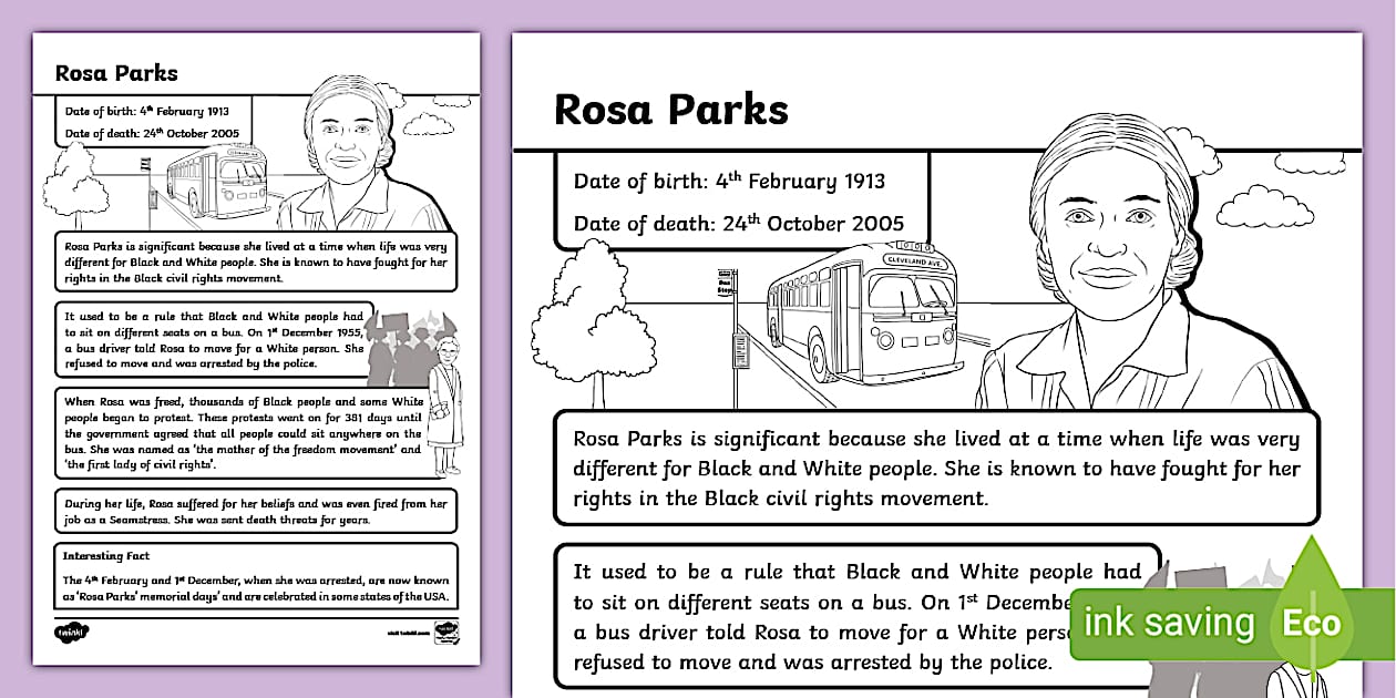 Rosa Parks Significant Individual Fact Sheet - Civil Rights