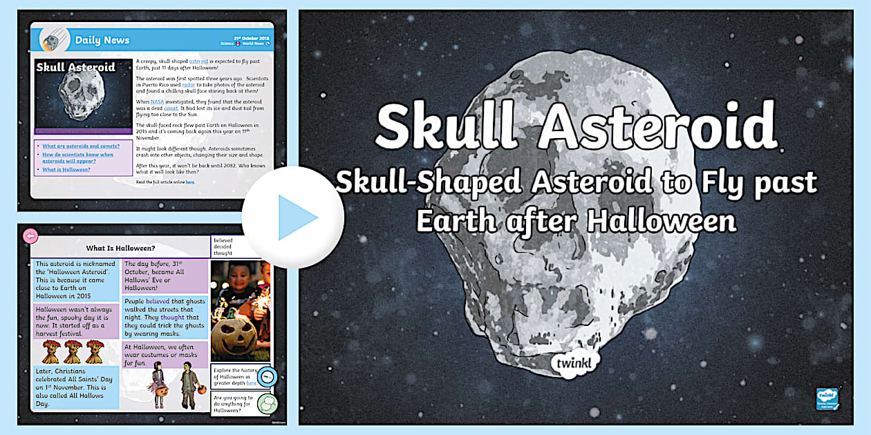 Skull-Shaped Asteroid After Halloween | Daily News for KS2