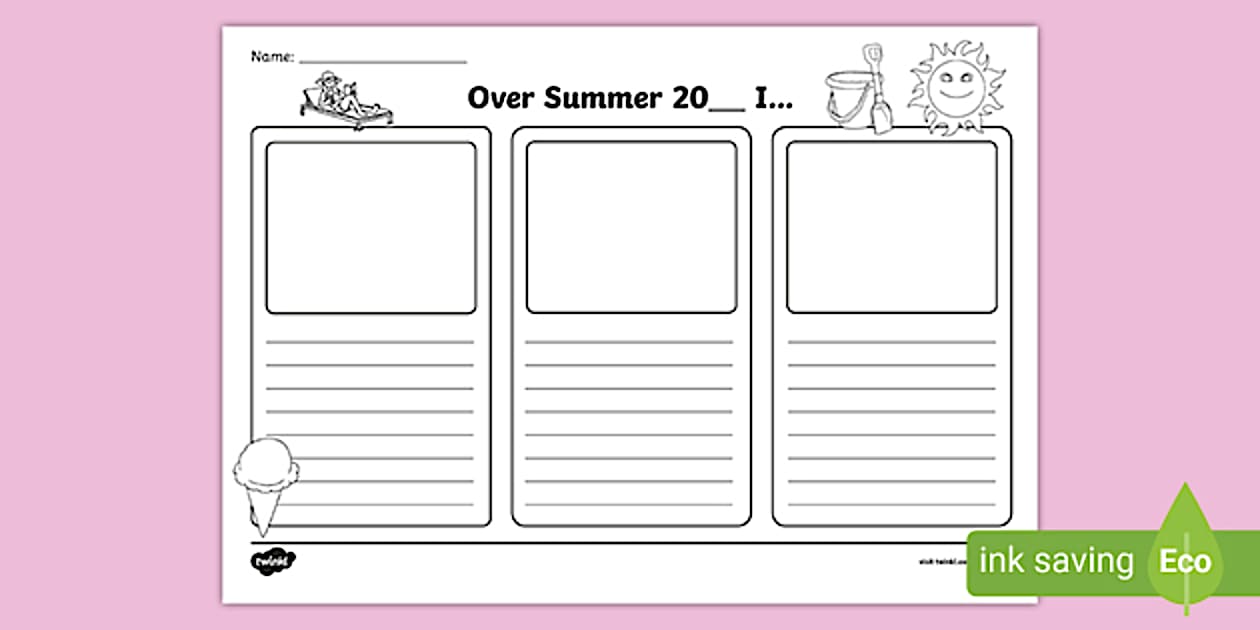 Editable Summer Holiday Writing Template (teacher made)