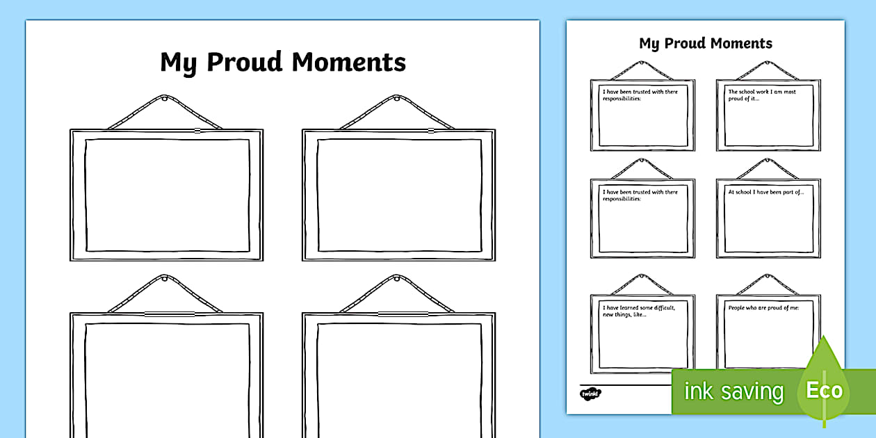 Editable My Proud Moments Writing Template - Twinkl