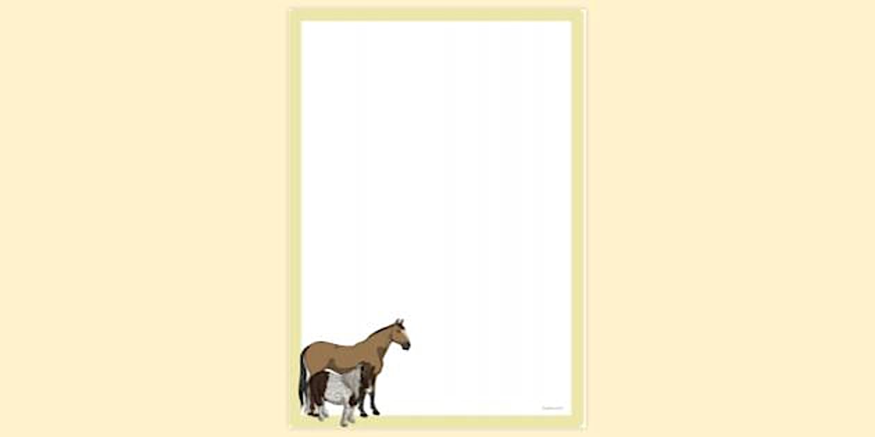 Simple Blank Horse and Pony Page Border | Twinkl - Twinkl