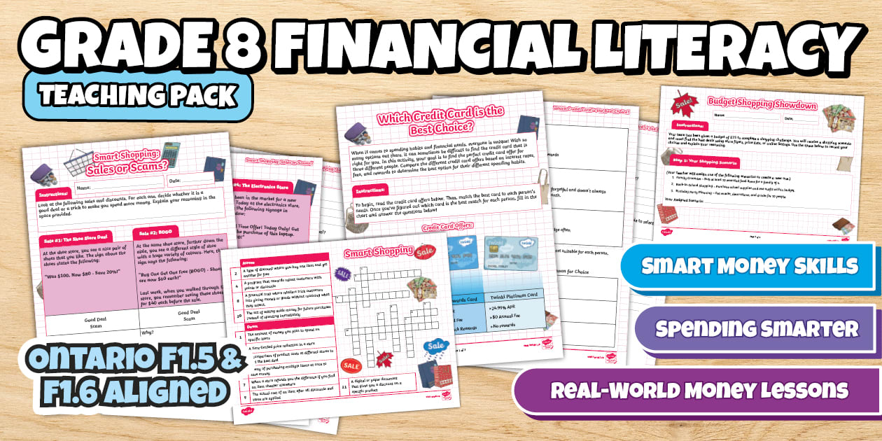 Grade 8 Financial Literacy Teaching Pack
