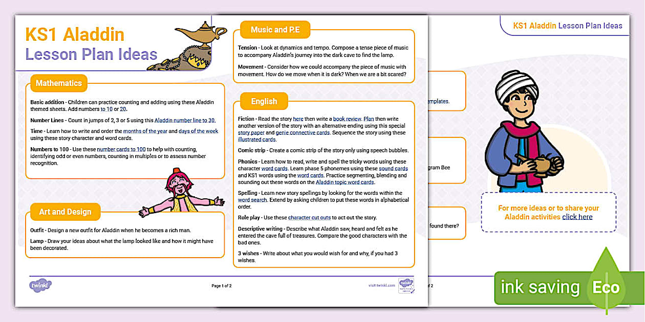 Aladdin KS1 Lesson Plan Ideas (Teacher-Made) - Twinkl