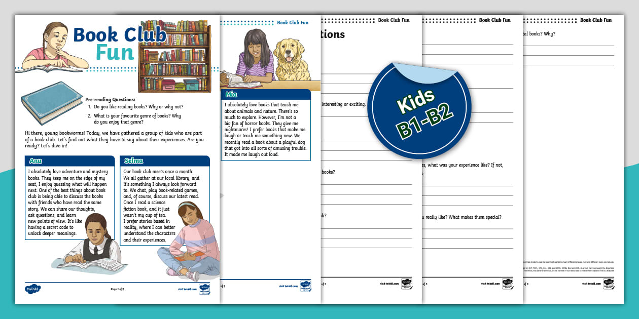 ESL Book Club Fun Reading Comprehension [Kids, B1-B2]