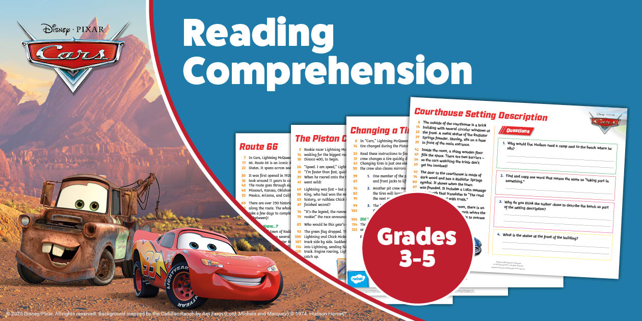 Cars: 60-Second Reading Passages and Comprehension Questions for 3rd ...