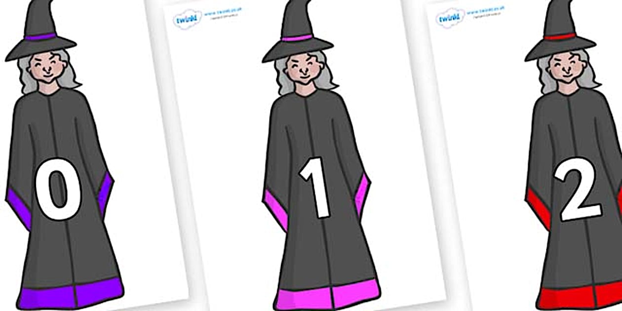 Numbers 0-31 on Witches (teacher made) - Twinkl