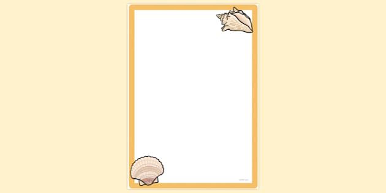 Simple Blank Shell Page Border | Page Borders | Twinkl