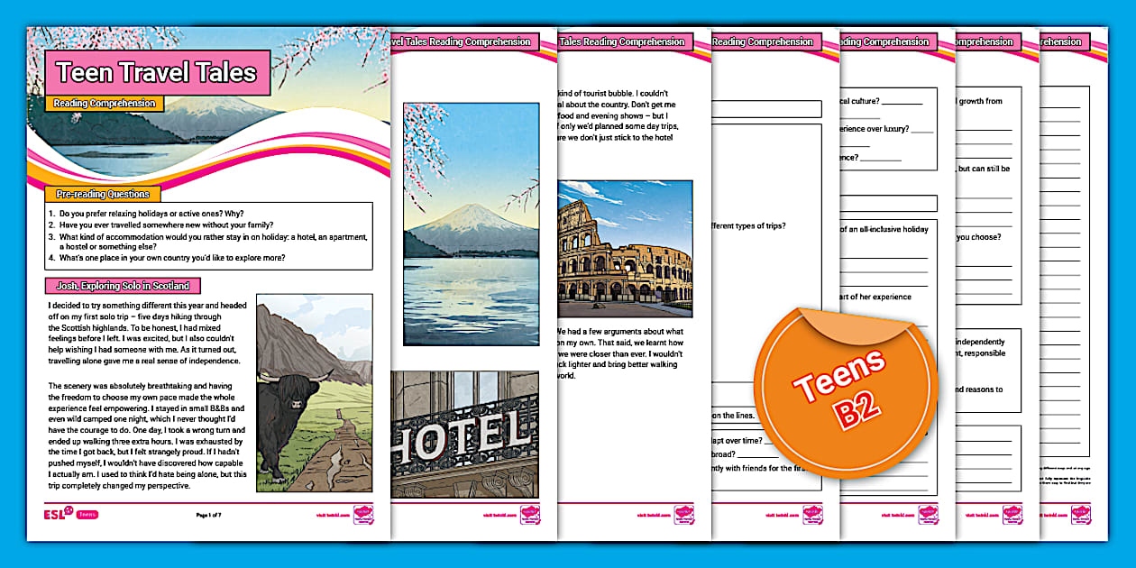 ESL Teen Travel Tales Reading Comprehension [Teens, B2]