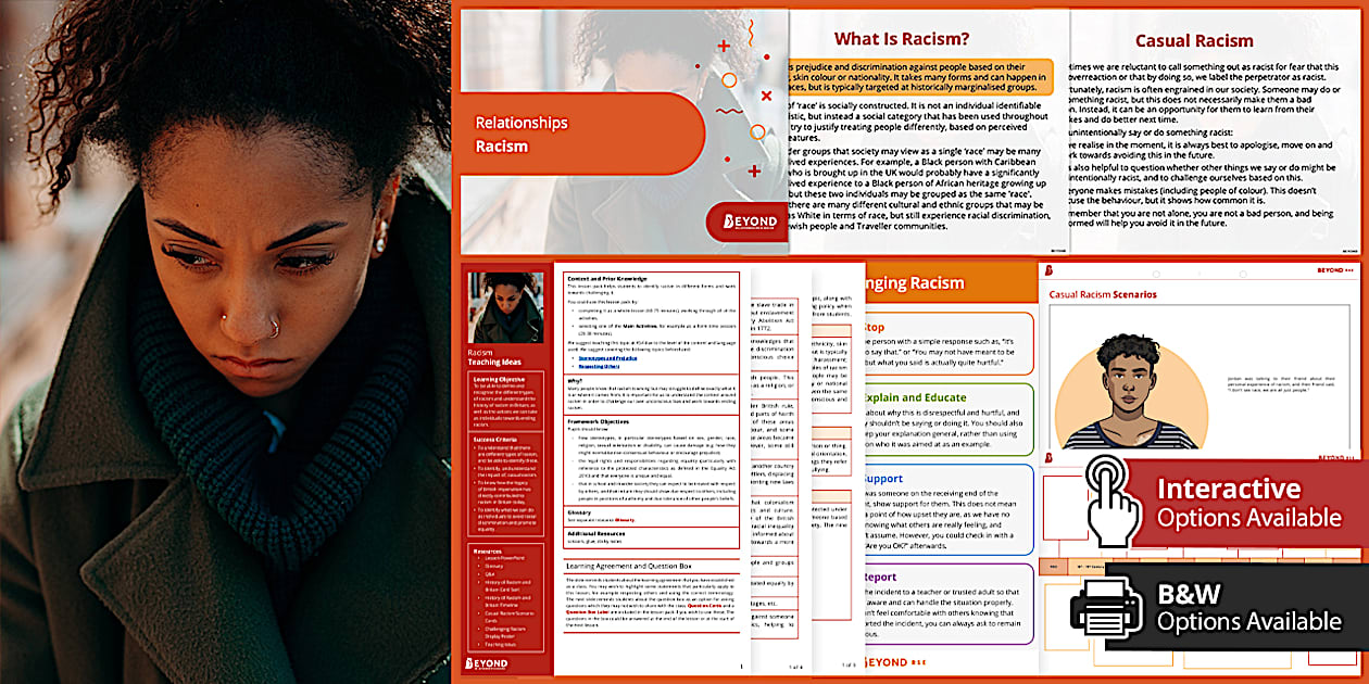 Racism Lesson Pack | Relationships | Secondary RSE | Beyond