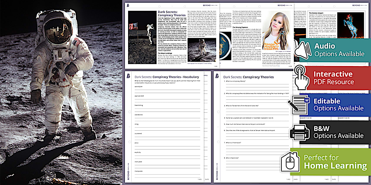 Conspiracy Theories Reading Comprehension | Beyond - Twinkl