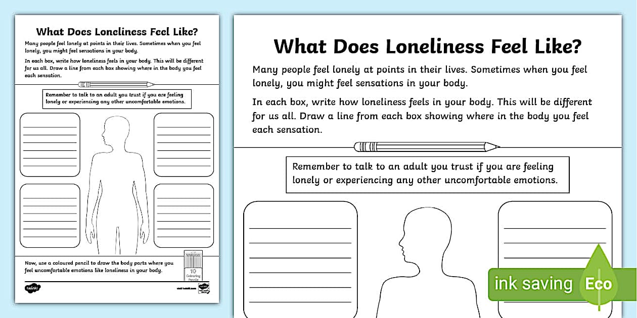 What Does Loneliness Feel Like? Worksheet (teacher made)