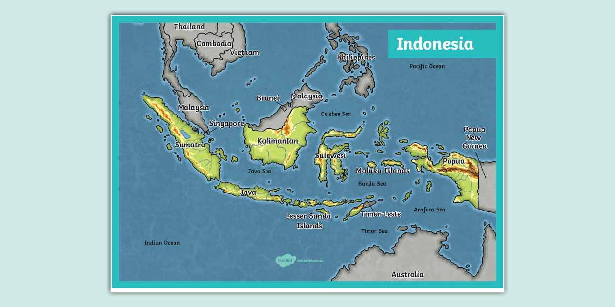 Peta Indonesia Simple (teacher made) - Twinkl