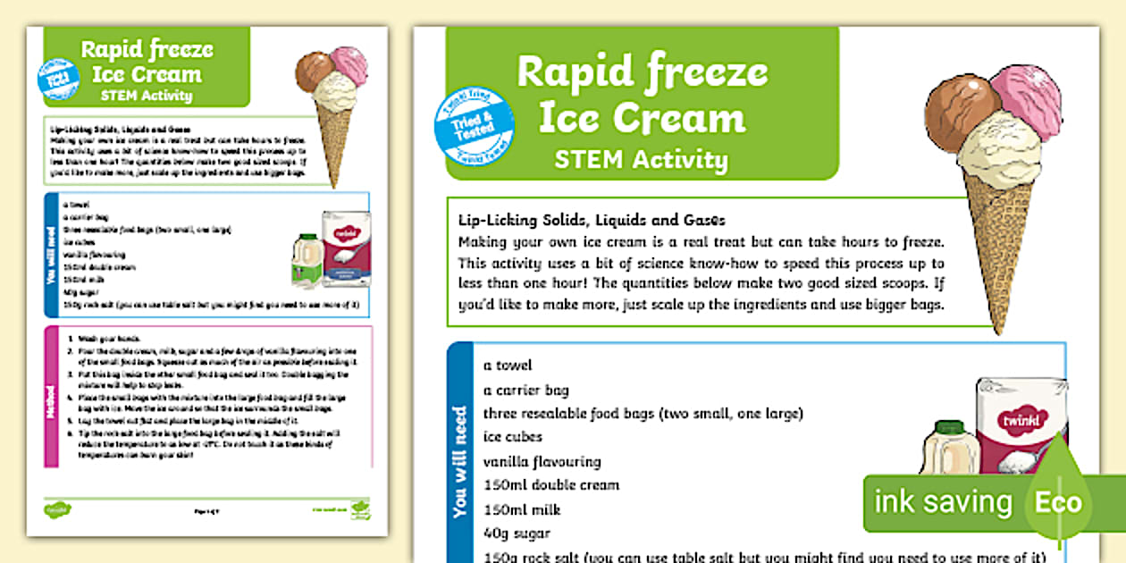 Ice Cream Science Experiment - Rapid Freeze STEM Activity