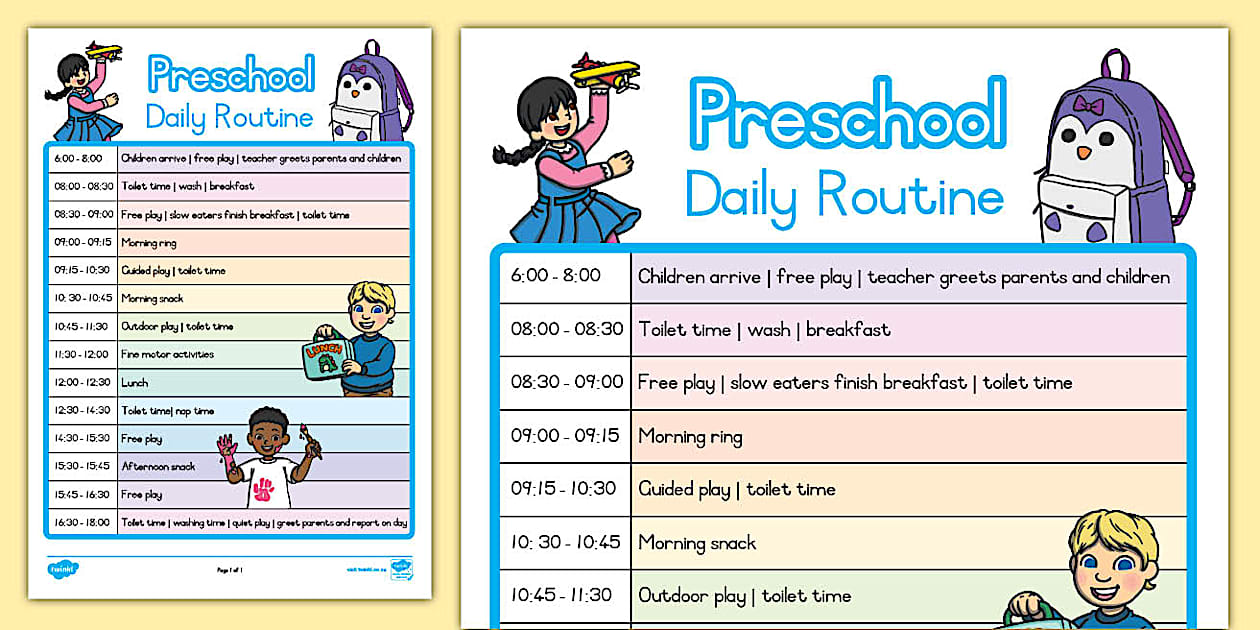 Preschool Daily Routine (teacher made) - Twinkl