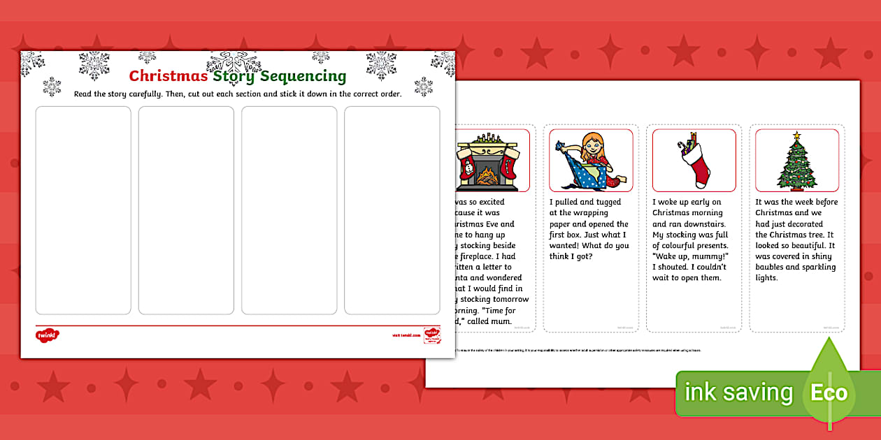 Christmas Story Sequencing Strips (teacher made) - Twinkl
